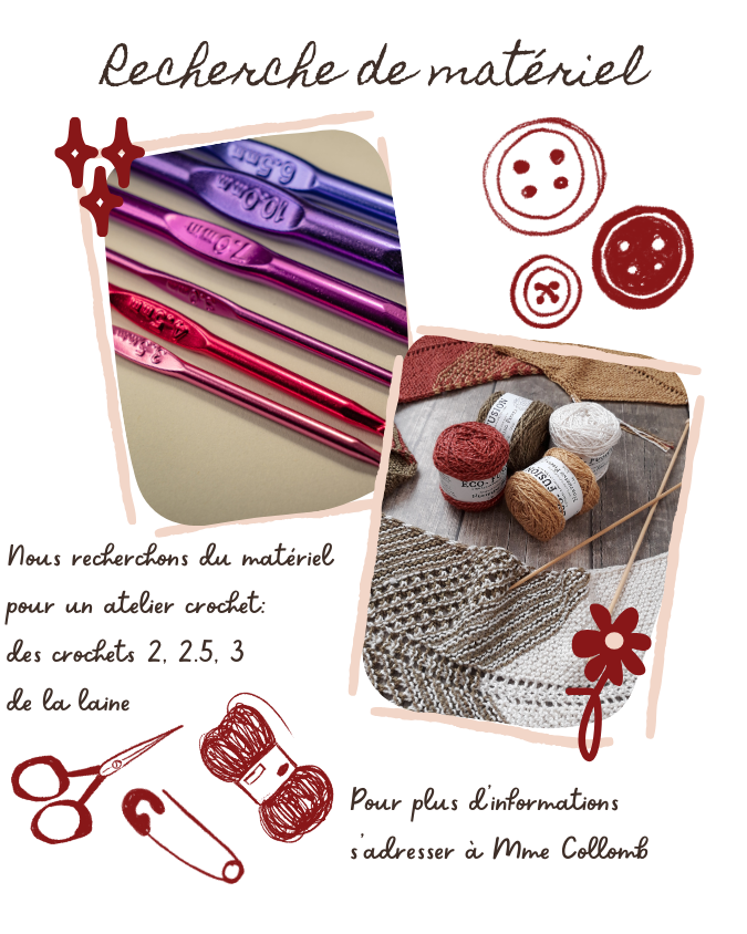 Atelier Crochet – Collège Louis Aragon